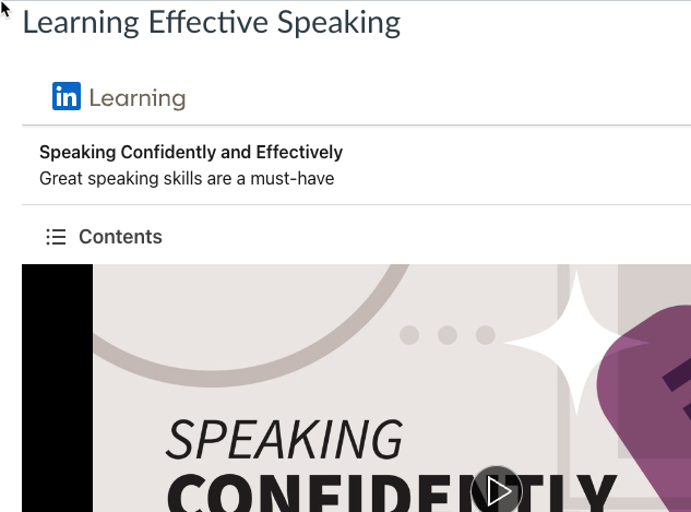 Adding LinkedIn Learning Video in Your Canvas Course – OCC Canvas Support