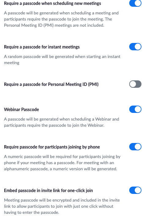 Preset CCCD Zoom Password Security – OCC Canvas Support